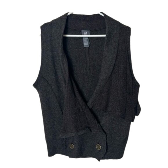 Lilith | Sweaters | Lilith Brown Gray Lambswool Button Sweater Vest Art ...